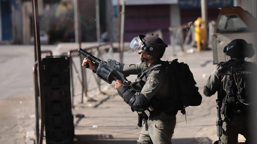 Demonstration against constructions of Jewish settlements in West Bank