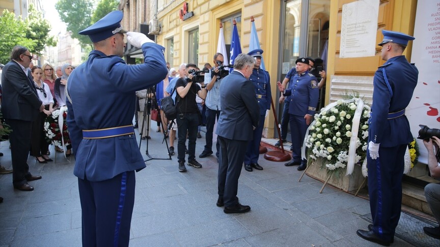 Obilježavanje 34. godišnjice masakra u ulici Ferhadija u Sarajevu