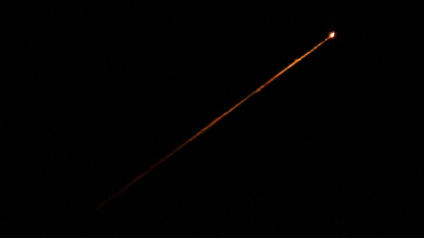 Missiles fired by Iran towards Israel in the skies over Jerusalem