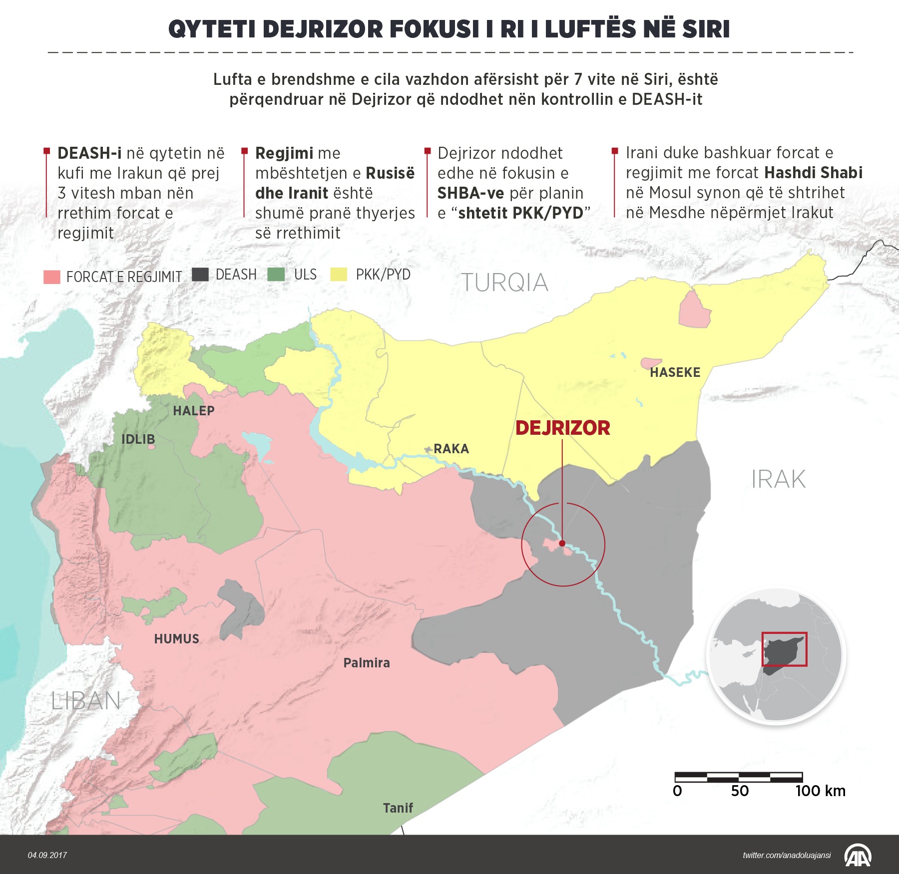 Qyteti Dejrizor fokusi i ri i luftës në Siri