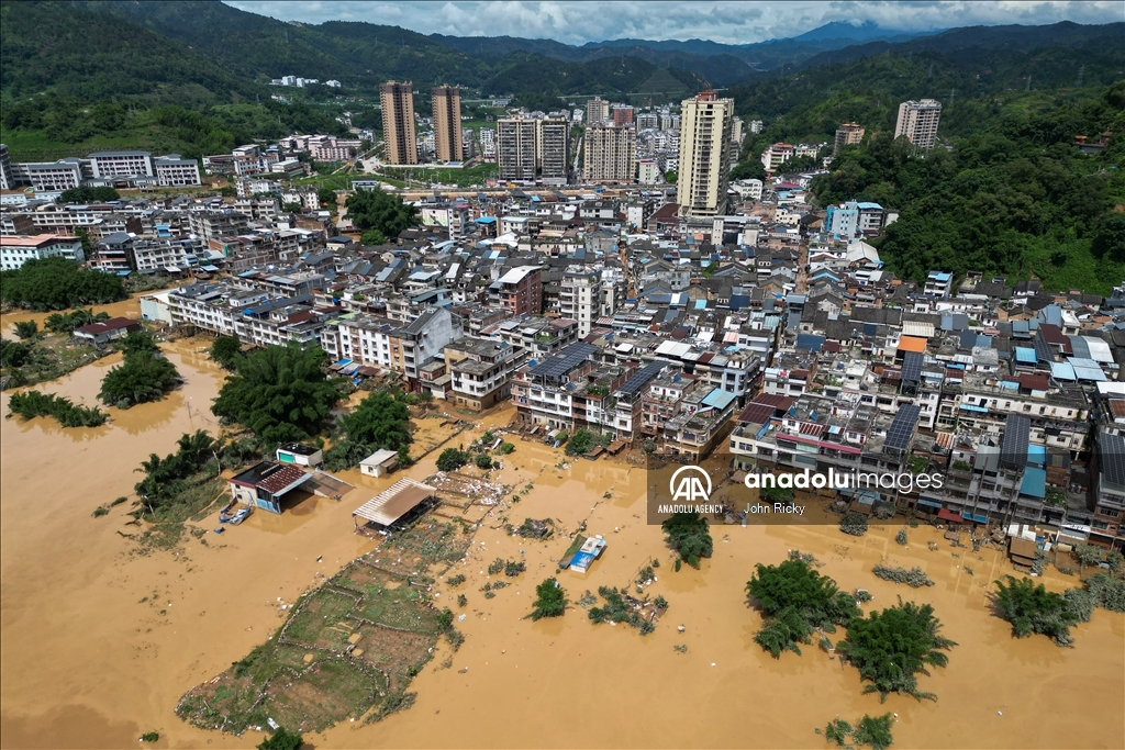 Aftermath of heavy rain and flood in China's Meizhou