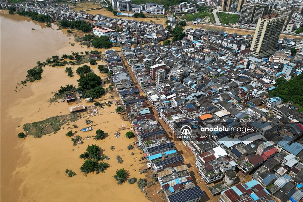 Aftermath of heavy rain and flood in China's Meizhou