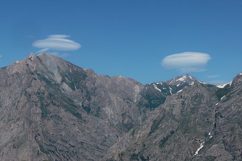 Lenticular clouds form over Mount Sumbul in eastern Turkiye