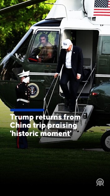 US President Trump returns from China trip praising 'historic moment'